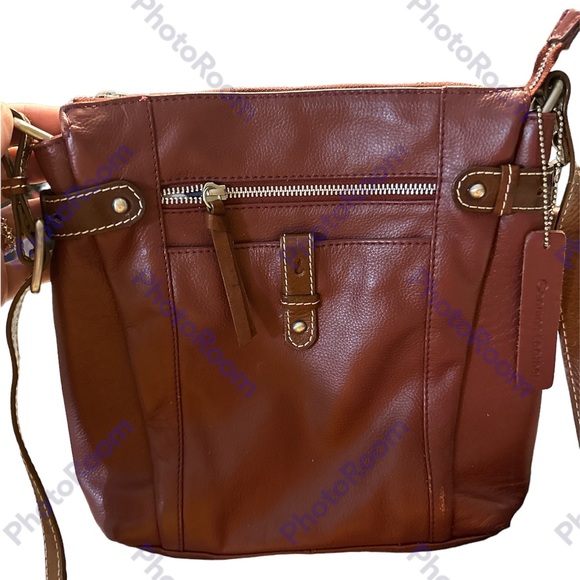Nino BOSSI | Bags | Nino Bossi Genuine Brownish Red Leather Crossbody ...